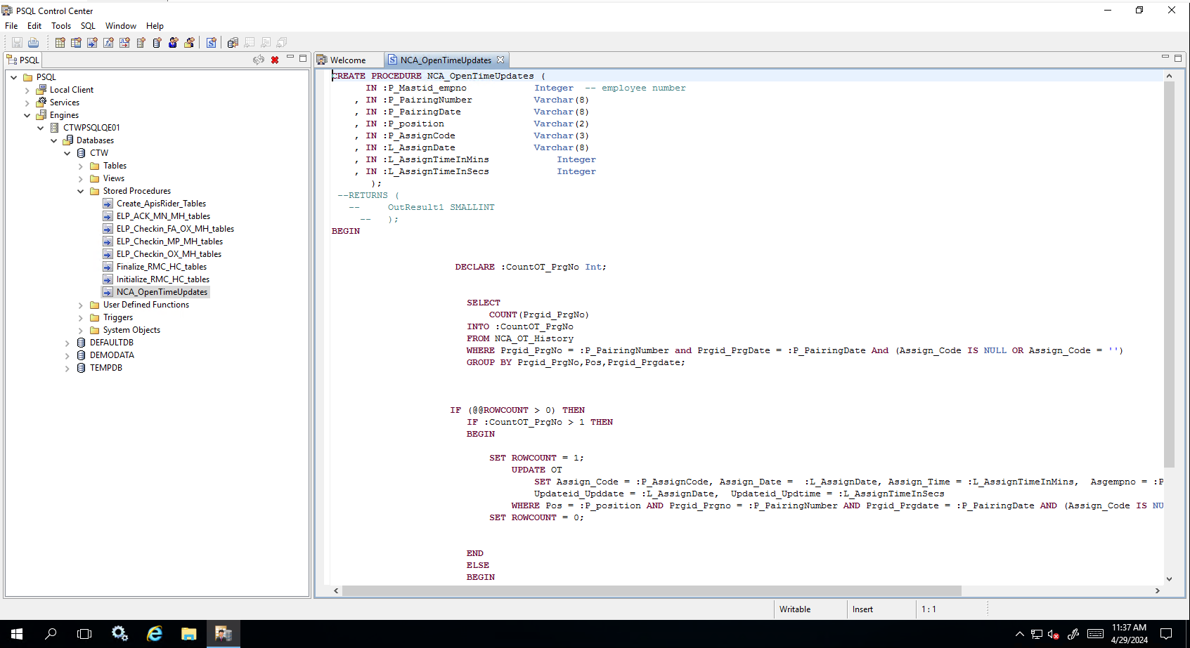 Solved DECLARE @RunStoredProcSQL VARCHAR(1000);SET | Chegg.com