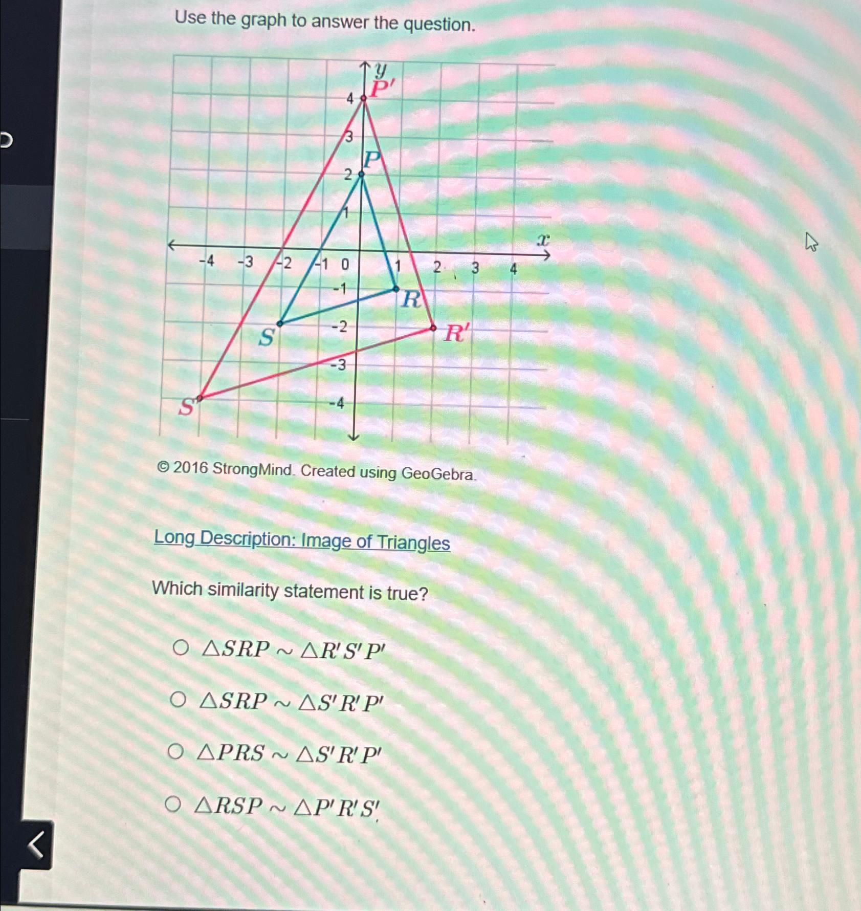 Solved Use the graph to answer the question.(C) 2016 | Chegg.com