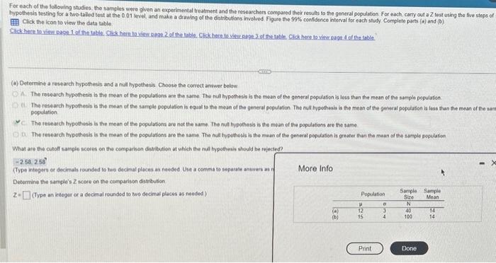 Solved For each of the following studies, the samples were | Chegg.com