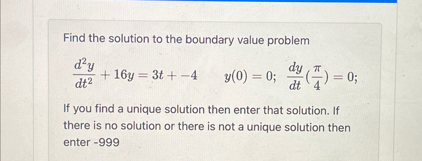 Solved Find the solution to the boundary value | Chegg.com