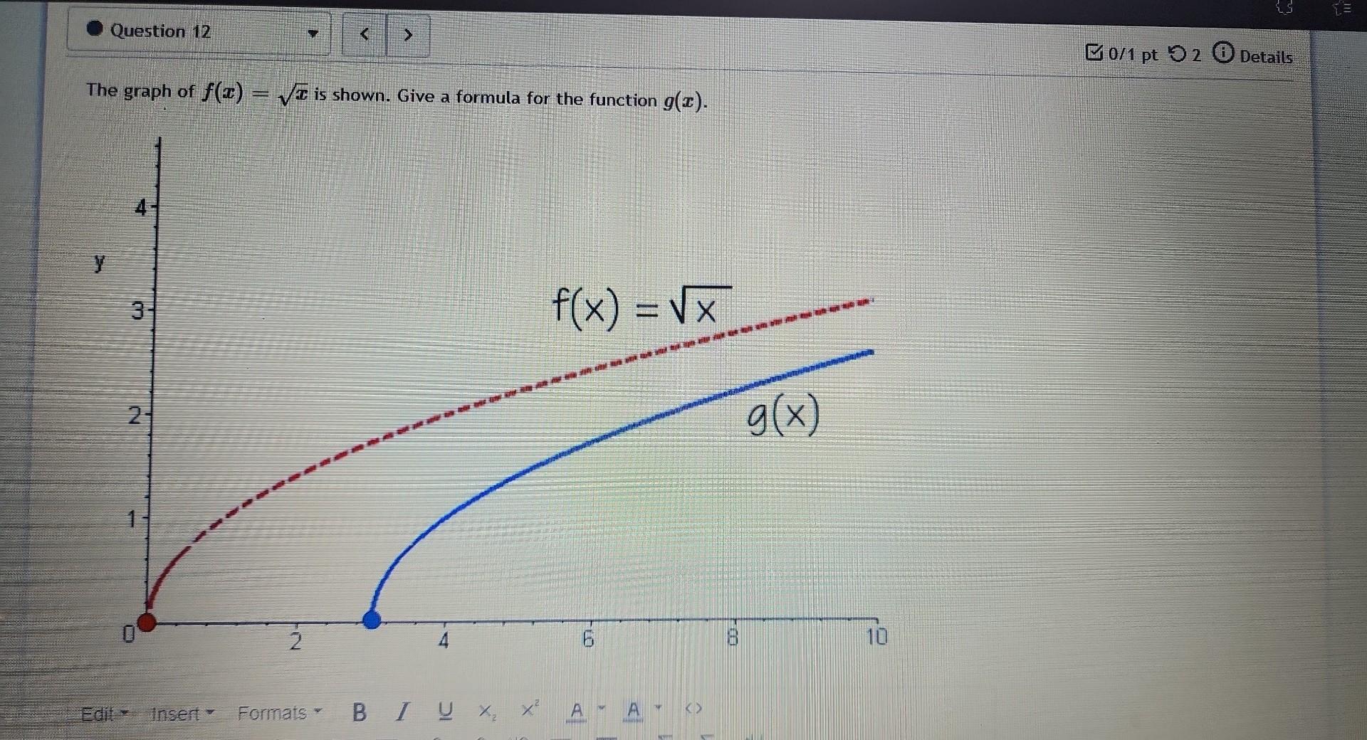 Solved The graph of f(x)=x is shown. Give a formula for the | Chegg.com