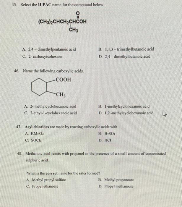Solved 37. CH(OH)CH2C(HO) What is the name of this carbonyl | Chegg.com