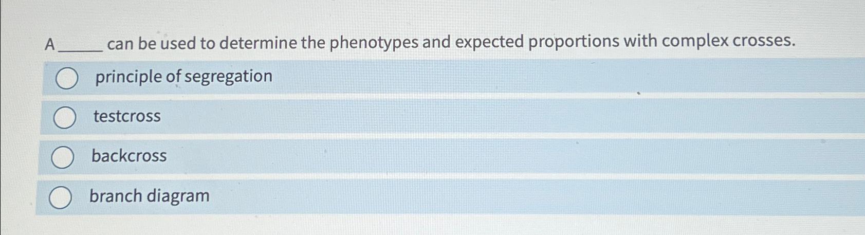Solved A can be used to determine the phenotypes and | Chegg.com