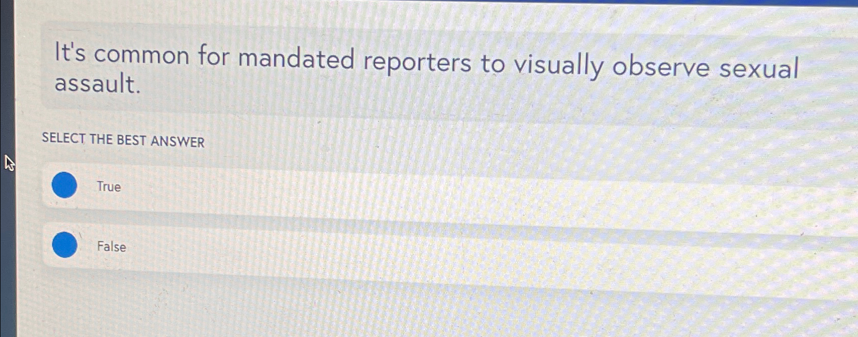 Solved It's common for mandated reporters to visually | Chegg.com