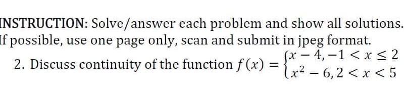 Solved NSTRUCTION: Solve/answer each problem and show all | Chegg.com