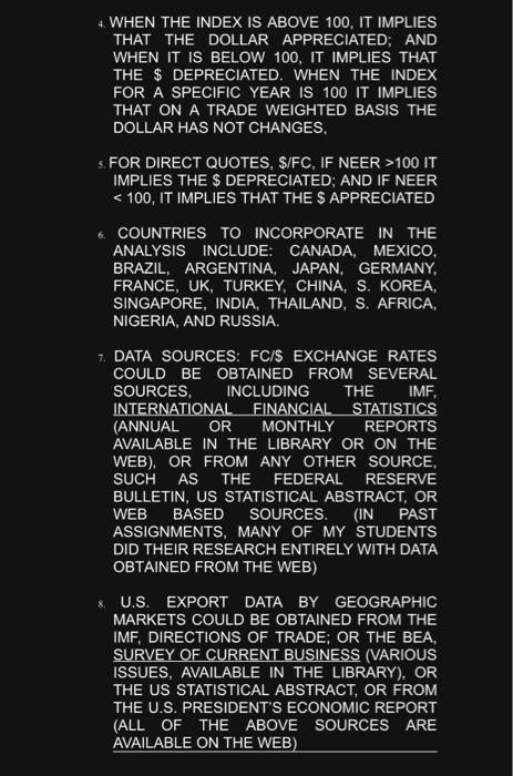 ITHE NOMINAL EFFECTIVE EXCHANGE RATE (NEER) INDEX | Chegg.com