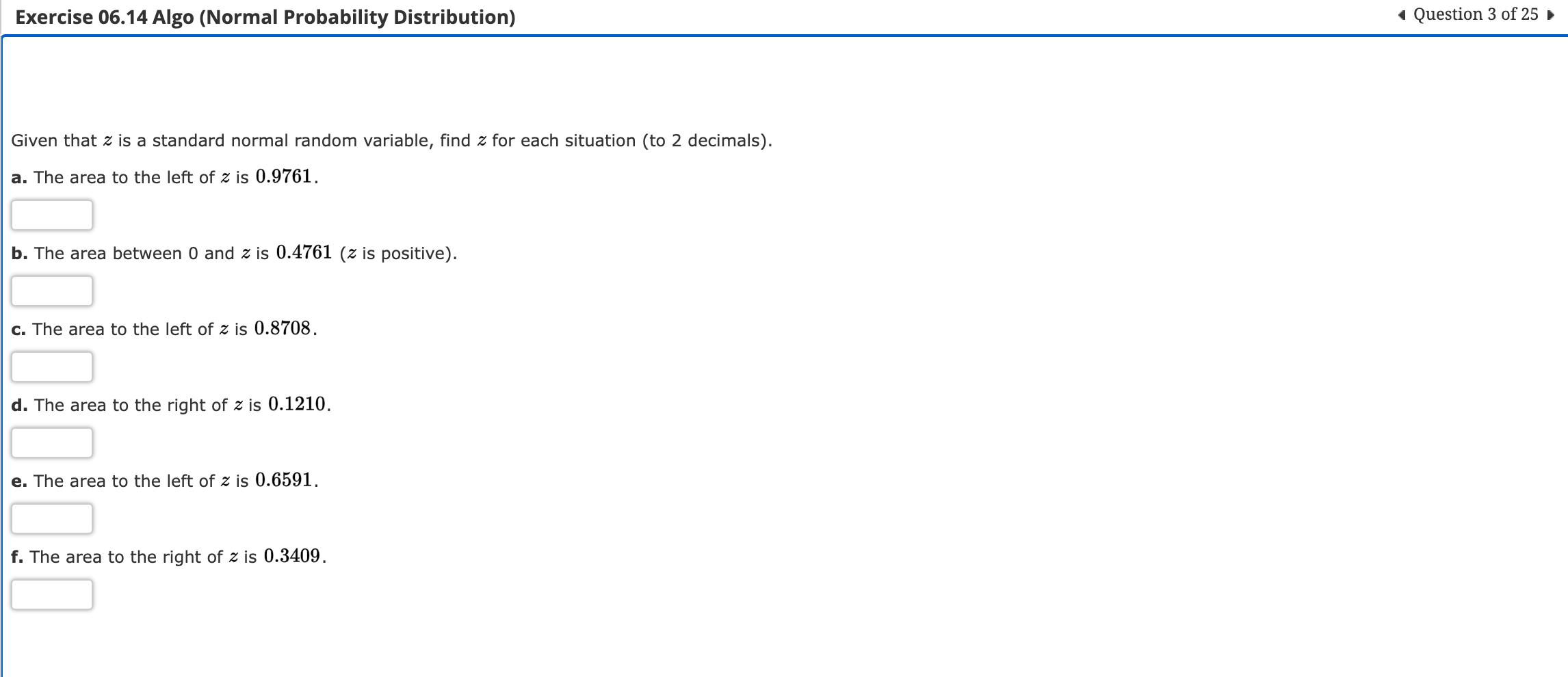 Solved Given that z ﻿is a standard normal random variable, | Chegg.com