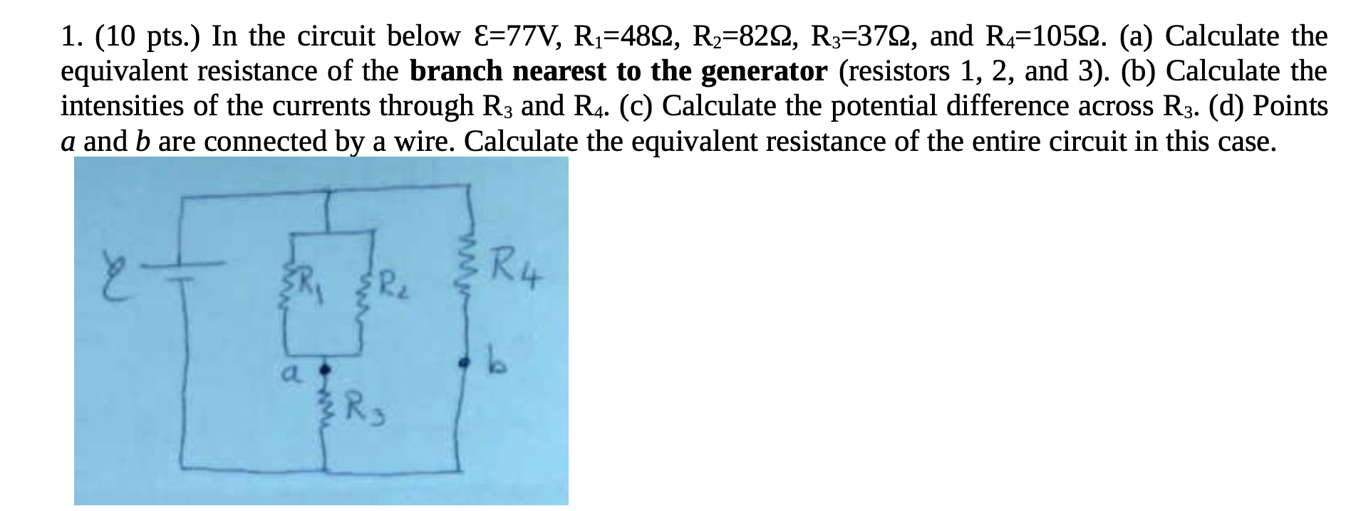 Solved (10 pts.) In ﻿the circuit below | Chegg.com