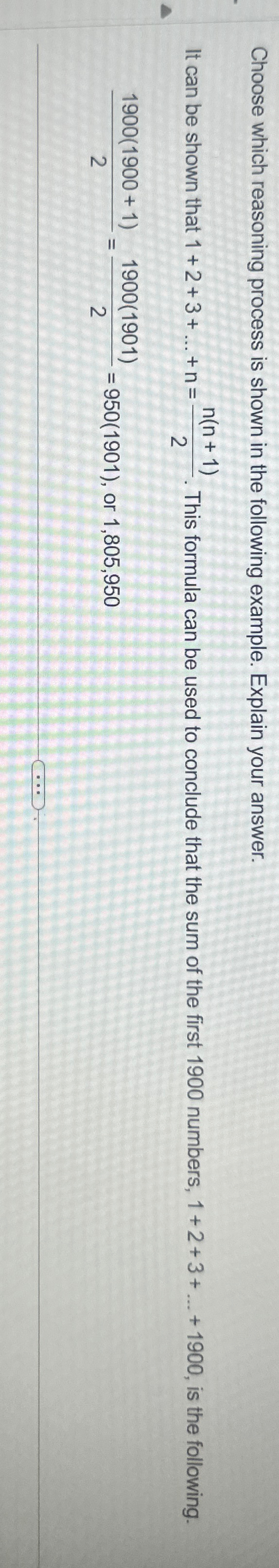 Solved Choose which reasoning process is shown in the | Chegg.com