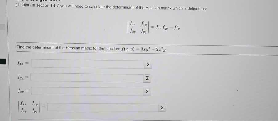 Solved (1 ﻿point) ﻿In section 14.7 ﻿you will need to | Chegg.com