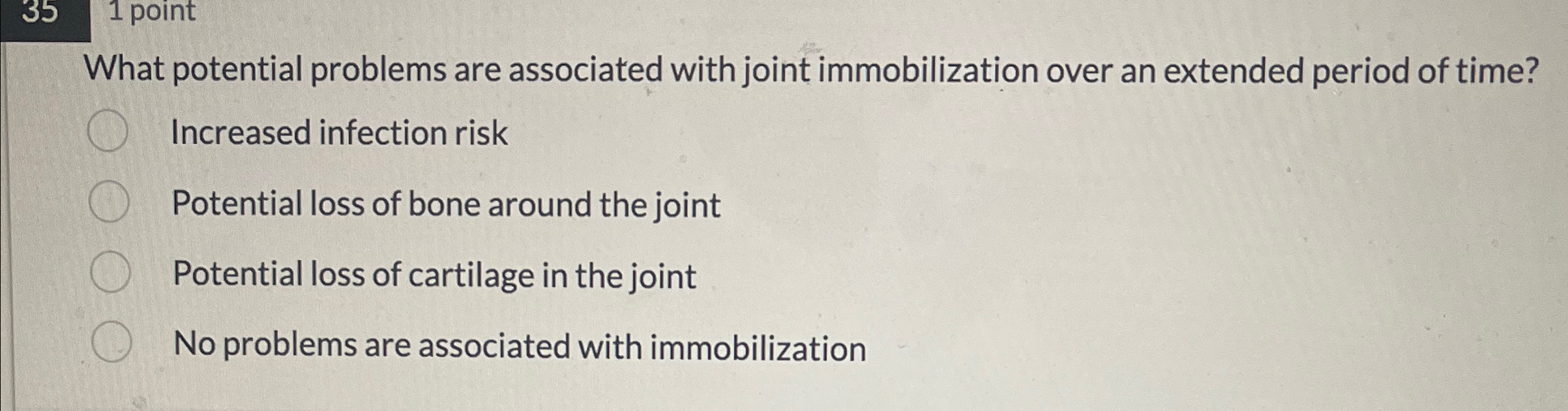 Solved 1 ﻿pointWhat potential problems are associated with | Chegg.com