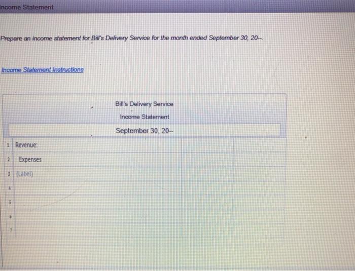Solved Income Statement Labels and Amount Descriptions | Chegg.com