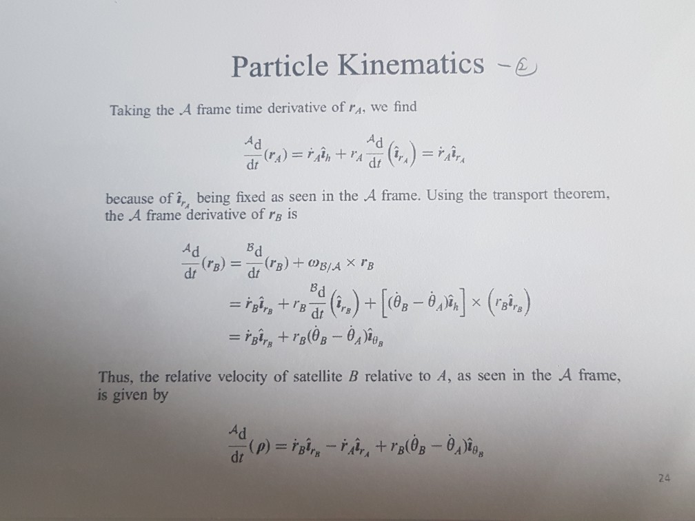 Solved Fig. 1.8 Relative motion of Particle Kinematics The | Chegg.com