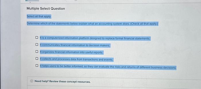 Solved Determine which of the statements below explain what | Chegg.com