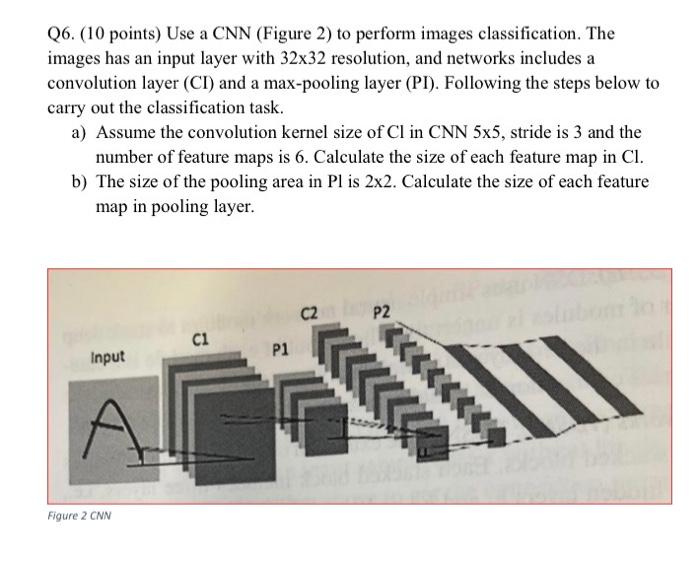Solved Q6. (10 points) Use a CNN (Figure 2) to perform | Chegg.com