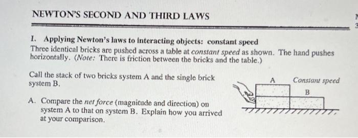Solved I. Applying Newton's laws to interacting objects: | Chegg.com