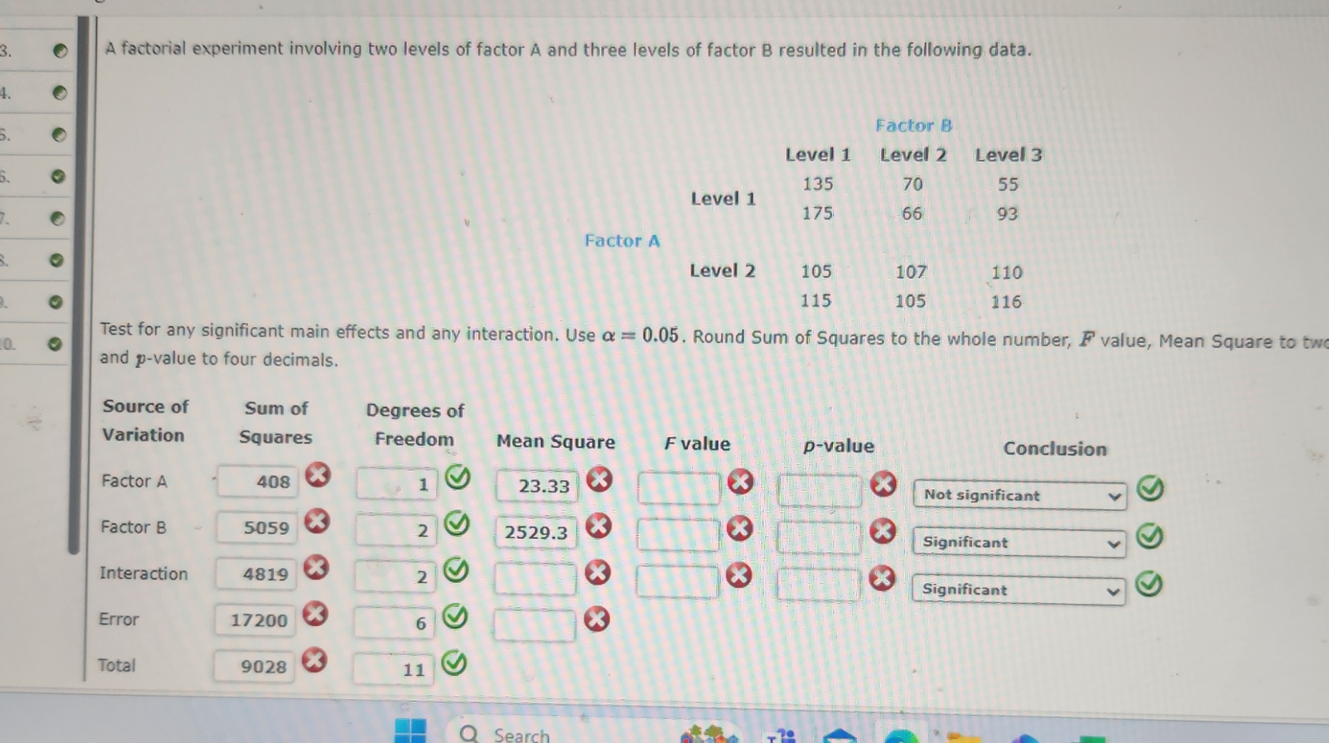 Solved A factorial experiment involving two levels of factor | Chegg.com