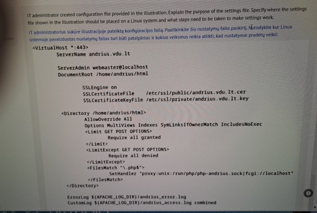 Solved IT administrator created configuration file provided | Chegg.com