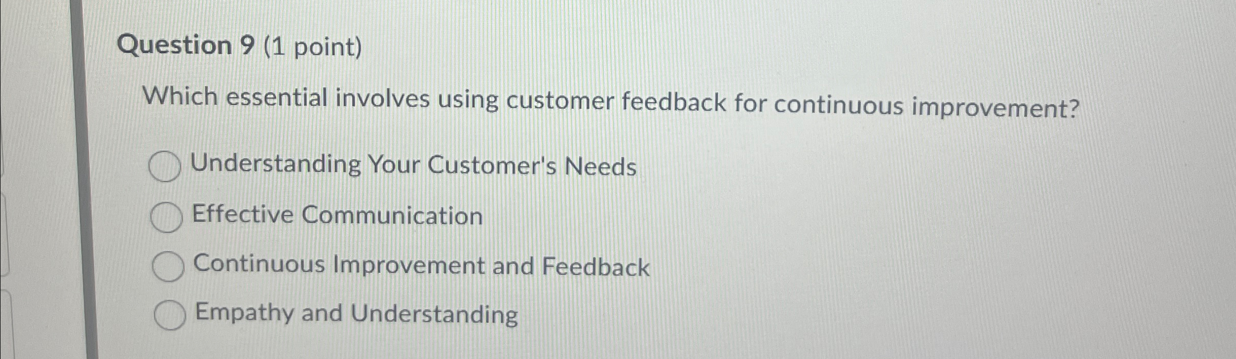 Solved Question 9 (1 ﻿point)Which essential involves using | Chegg.com