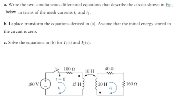 Solved a. ﻿Write the two simultaneous differential equations | Chegg.com