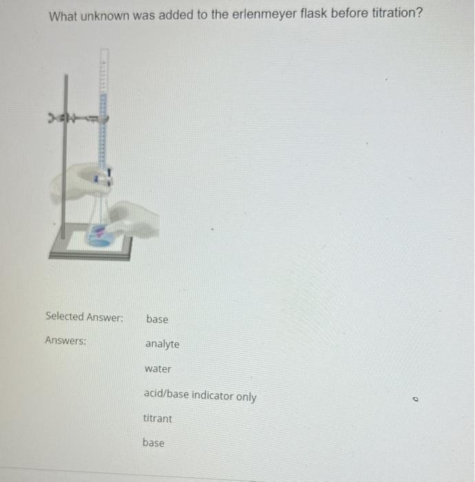 Solved What unknown was added to the erlenmeyer flask before | Chegg.com