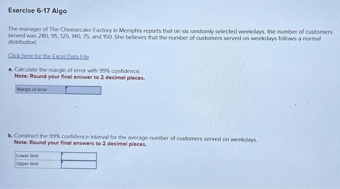 Solved Exercise 6-1 Static According to a survey, high | Chegg.com