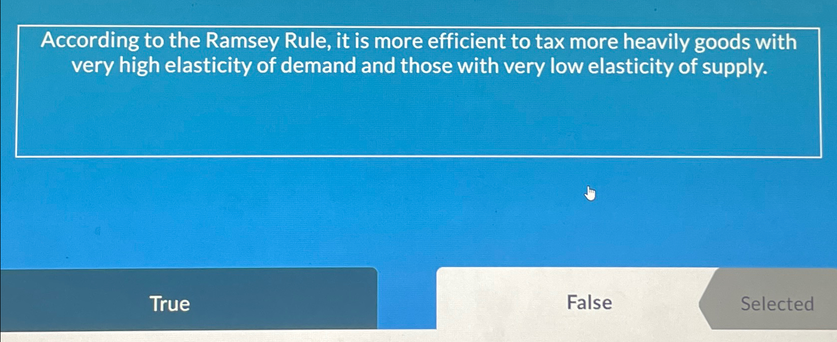 Solved According to the Ramsey Rule, it is more efficient to | Chegg.com