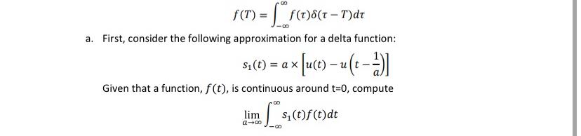 Solved f(T)=\\\\int_(-\\\\infty )^(\\\\infty ) f(\\\\tau | Chegg.com