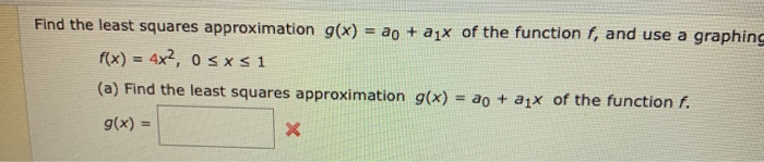 Solved Find the least squares approximation (x) d x of the | Chegg.com
