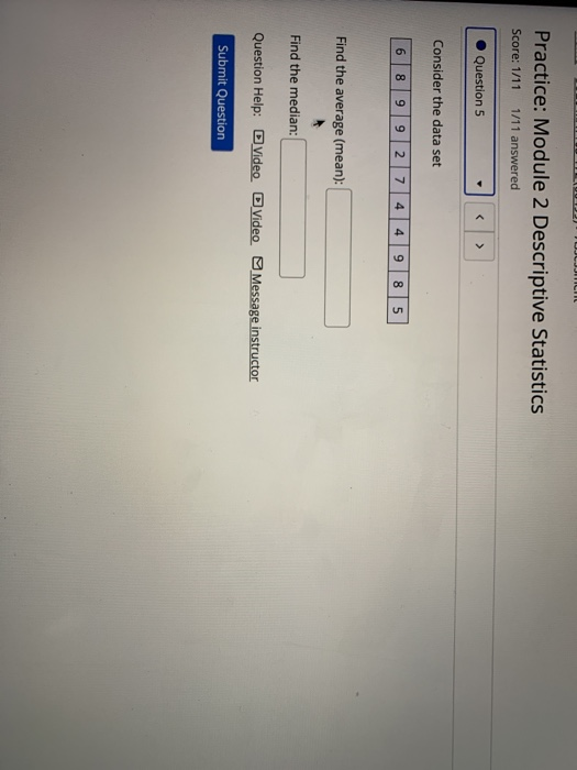 Solved LJILTIL Practice: Module 2 Descriptive Statistics | Chegg.com