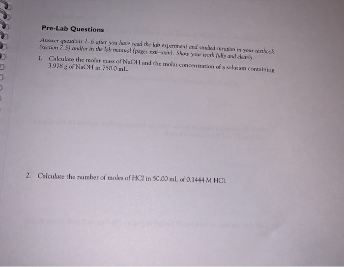 Solved UUUU Pre-Lab Questions Answer questions 1-6 after you | Chegg.com