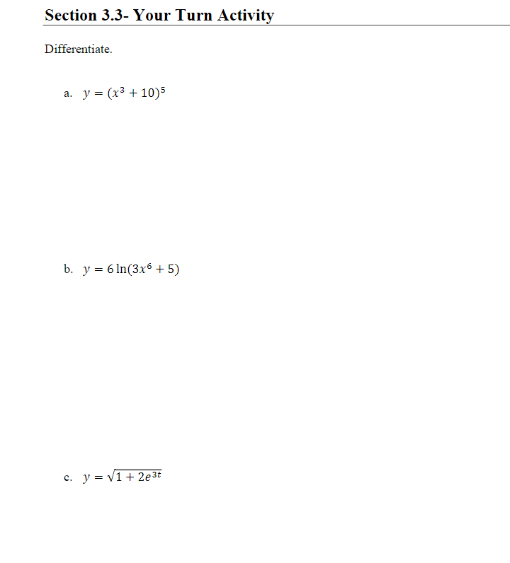 Solved Section 3.3- ﻿Your Turn | Chegg.com