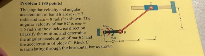 Problem 2 ( 80 points) The angular velocity and | Chegg.com