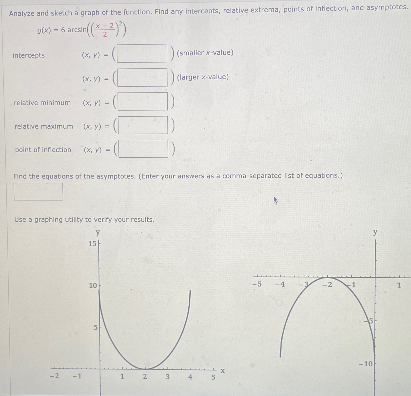 Solved Analyze and sketch a graph of the function. Find any | Chegg.com