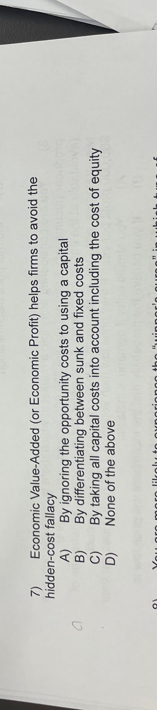 Solved Economic Value-Added (or Economic Profit) ﻿helps | Chegg.com