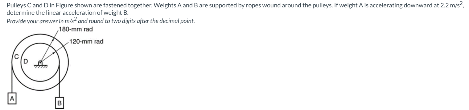 Solved Pulleys C and D in Figure shown are fastened | Chegg.com