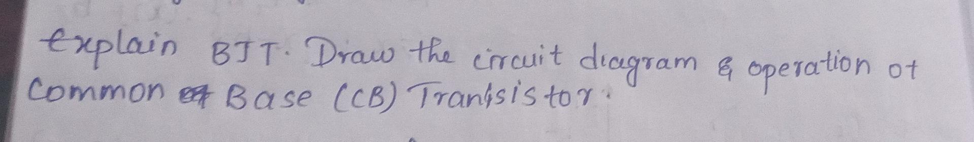 Draw Circuit Diagram Of Cb Configuration