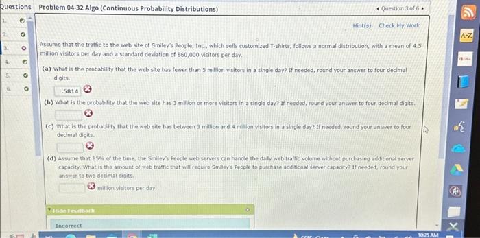 Solved Questions Problem 04-32 Algo (Continuous Probability | Chegg.com