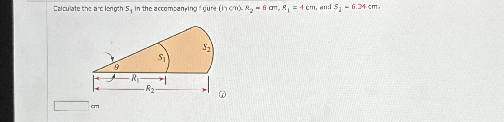 Solved Calculate the arc length S1 ﻿in the accompanying | Chegg.com