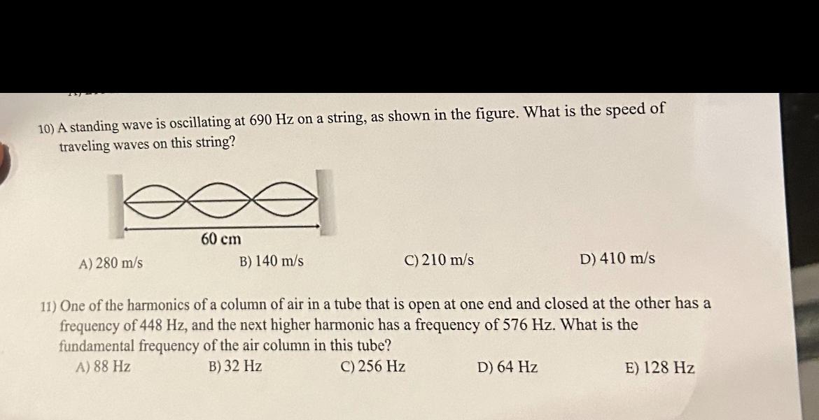 Solved A standing wave is oscillating at 690Hz ﻿on a string, | Chegg.com