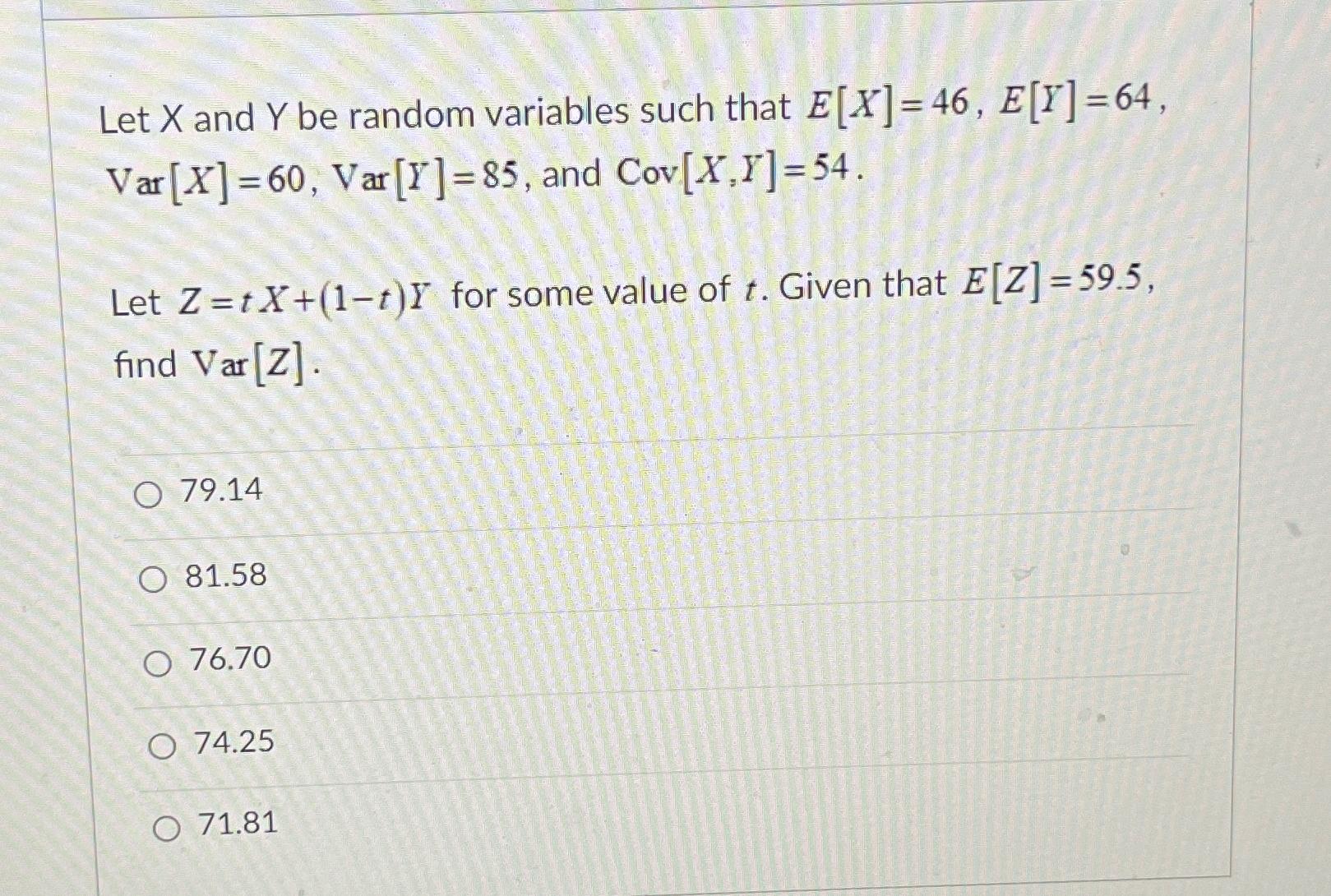 Solved Let x ﻿and Y ﻿be random variables such that | Chegg.com