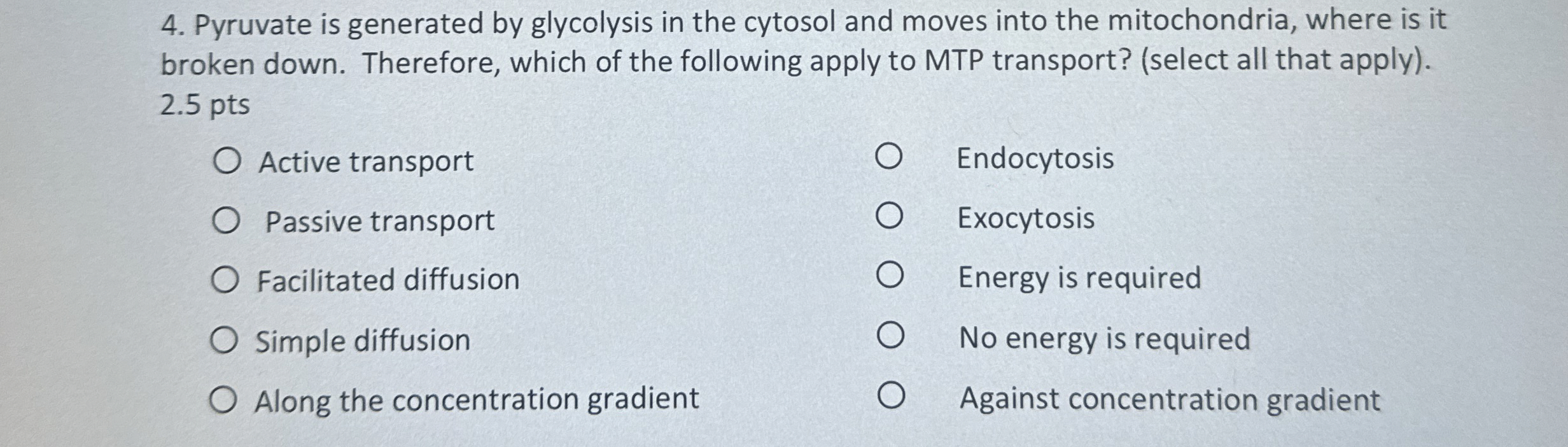 Solved Pyruvate is generated by glycolysis in the cytosol | Chegg.com