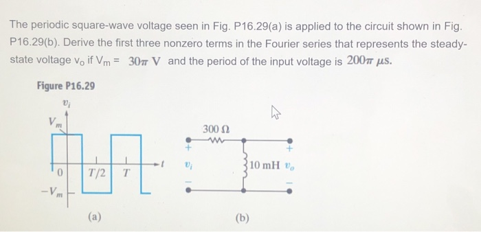 Solved The periodic square-wave voltage seen in Fig. | Chegg.com