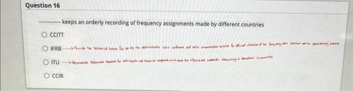 Solved keeps an orderly recording of frequency assignments | Chegg.com