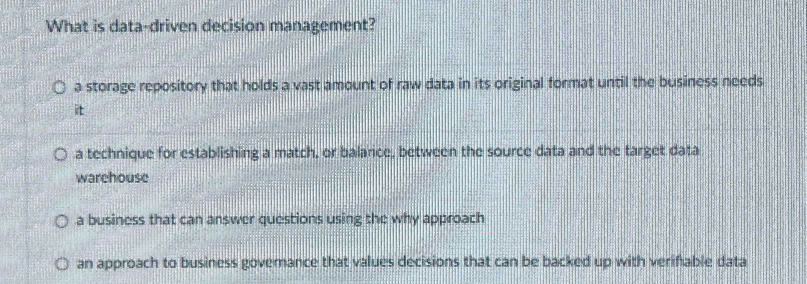 Solved What is datadriven decision management? itit: | Chegg.com