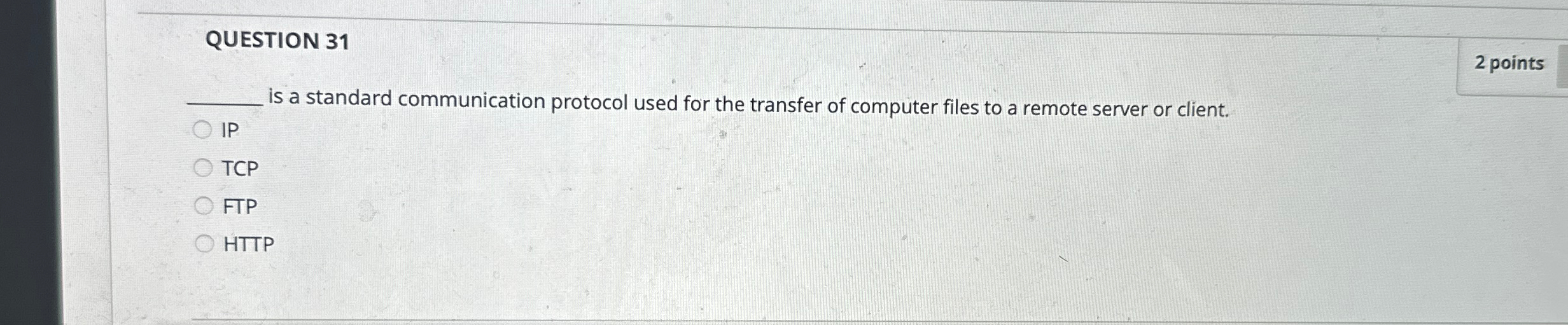 Solved QUESTION 312 ﻿pointsq, ﻿is a standard communication | Chegg.com