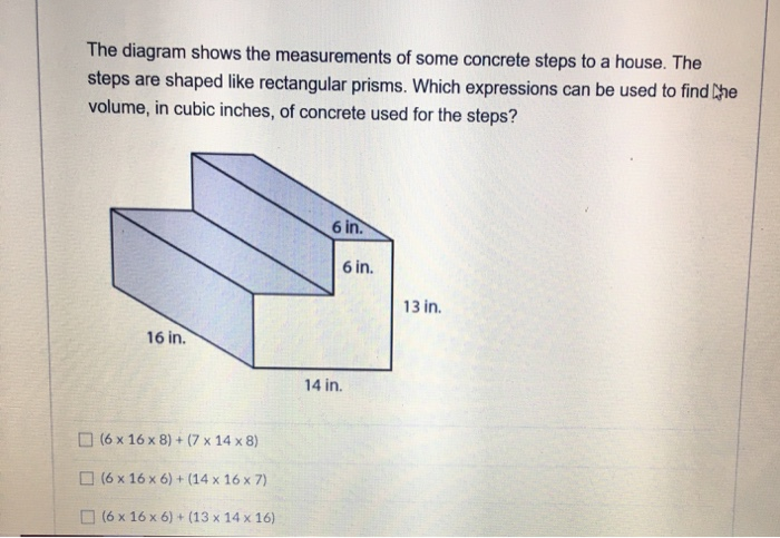 Solved The diagram shows the measurements of some concrete | Chegg.com