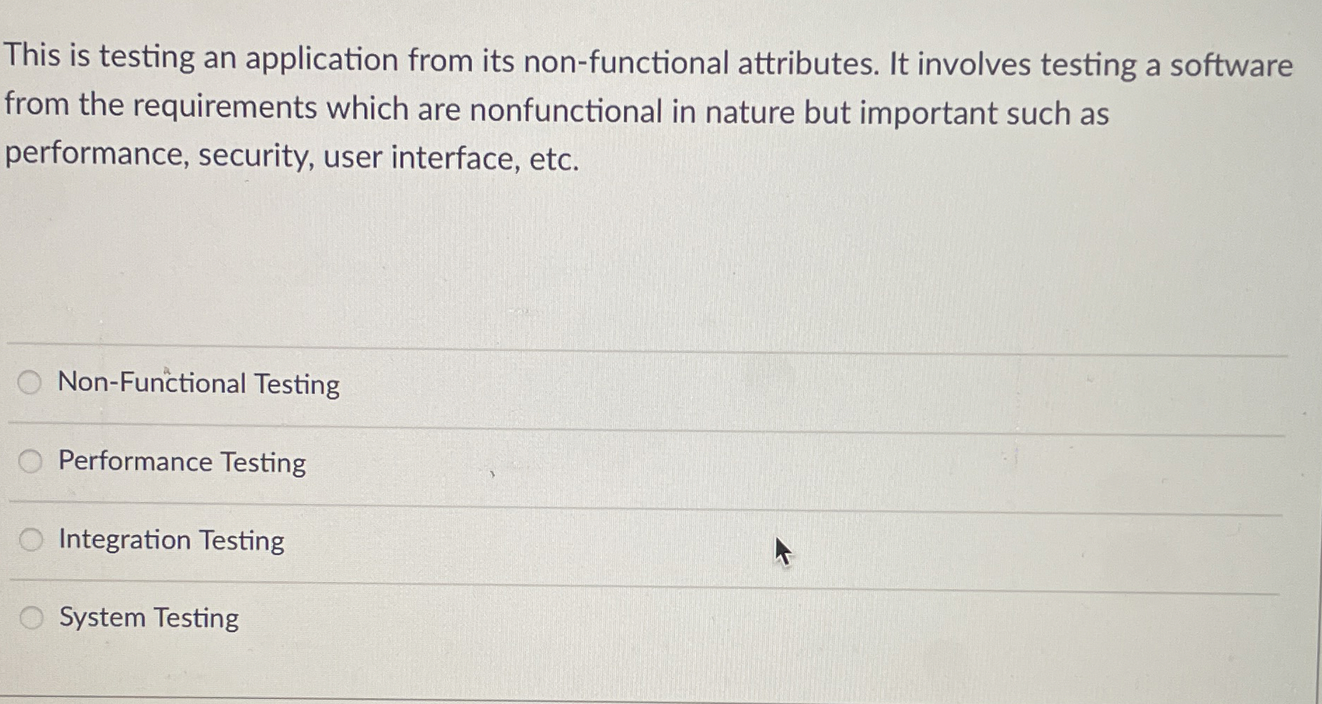 Solved This is testing an application from its | Chegg.com