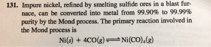 Solved nace, can be converted into metal from 99.90% to | Chegg.com
