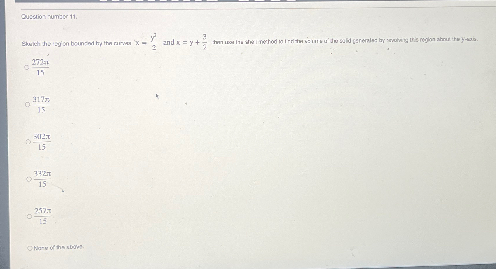 Solved Question number 11.Sketch the region bounded by the | Chegg.com